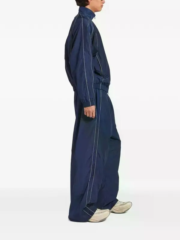Balenciaga Piping Detail Tracksuit Jacket - Blue