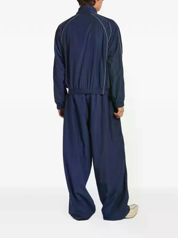 Balenciaga Piping Detail Tracksuit Jacket - Blue