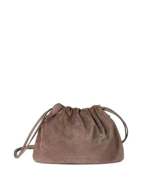 Brunello Cucinelli Suede Shoulder Bag - Brown