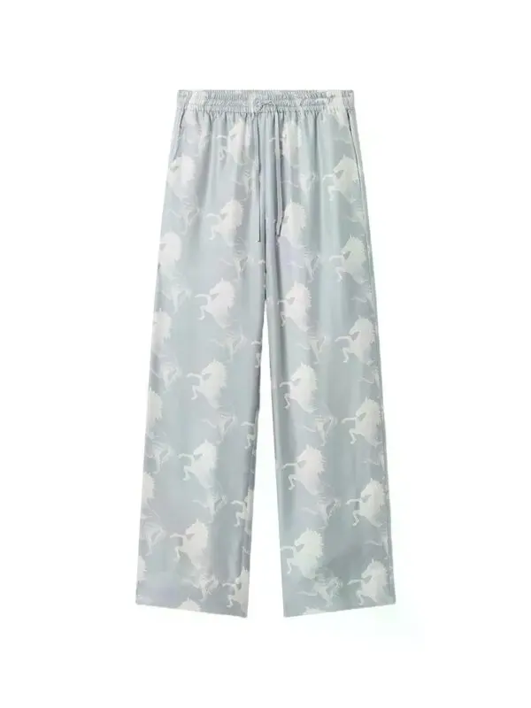 Stella McCartney Printed Silk Trousers - Blue