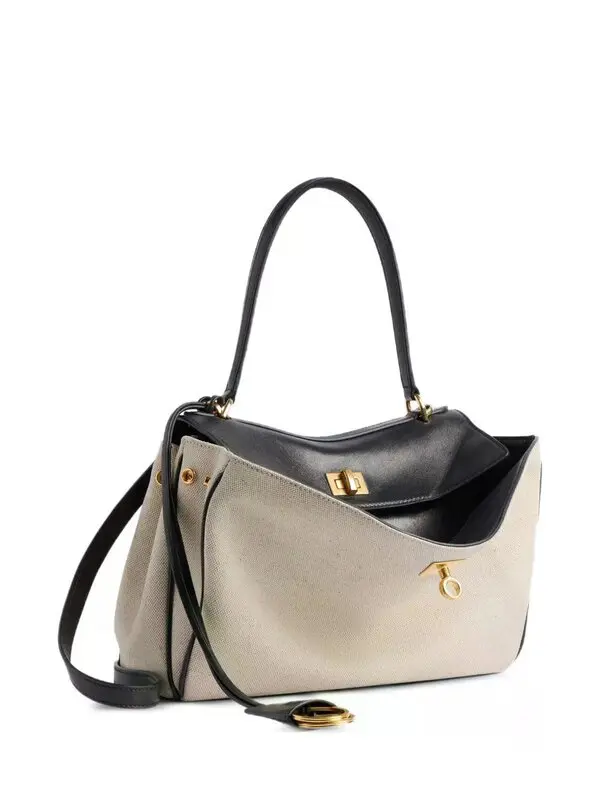 Balenciaga Rodeo Small Linen And Leather Tote Bag - Neutrals