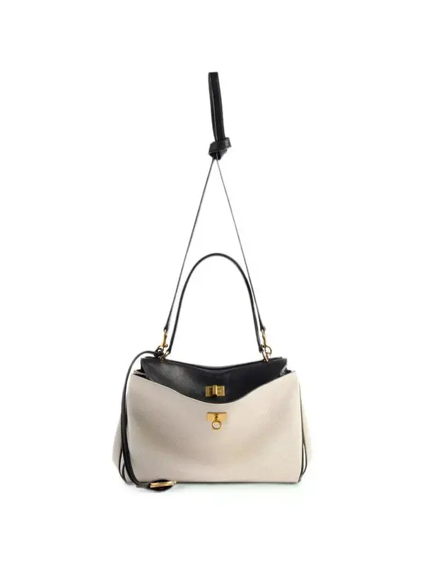 Balenciaga Rodeo Small Linen And Leather Tote Bag - Neutrals