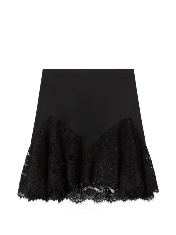 Stella McCartney Lace-trim Flared Mini Skirt - Black