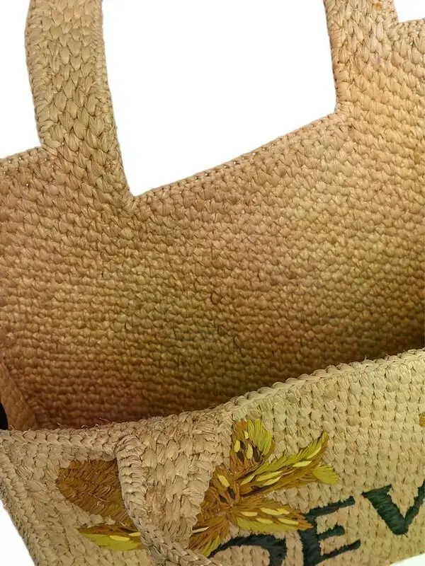 Loewe Woven Tote Bag With Embroidered Logo