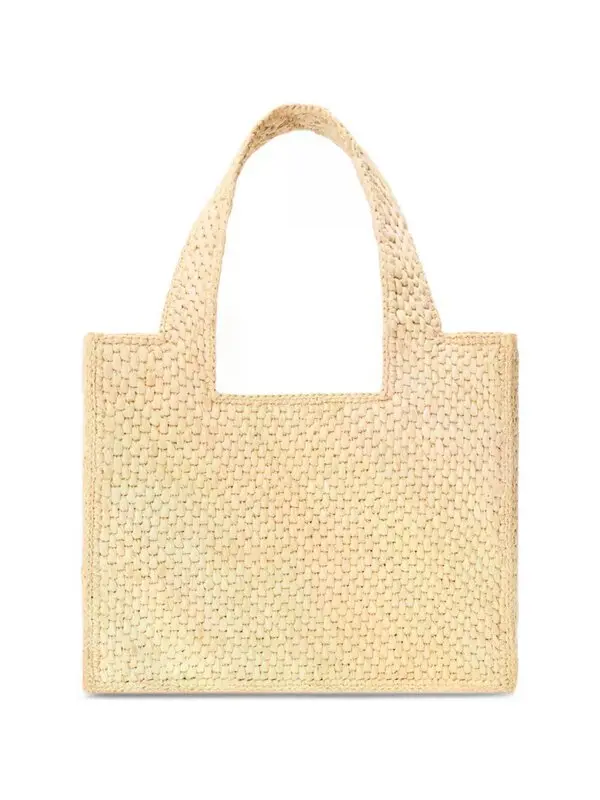 Loewe Woven Tote Bag With Embroidered Logo - Neutrals