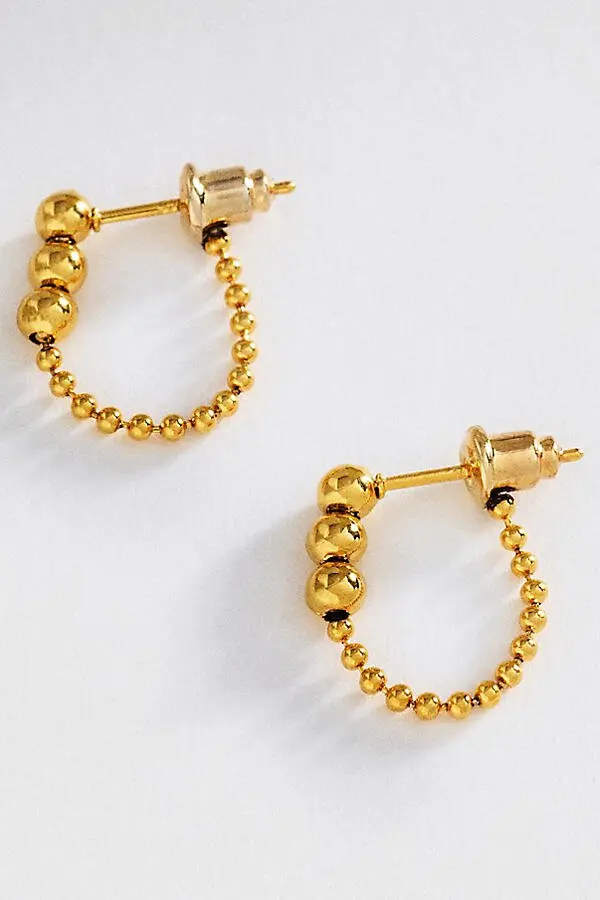 Anthropologie Water Resistant Bauble Hoop Earrgs