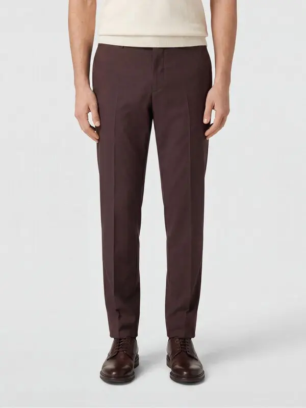 BRIGLIA 1949 Wool Blend Chino Trousers - Brown