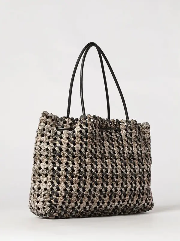 Borbonese La Nido Large Check Print Recycled Nylon Tote Bag