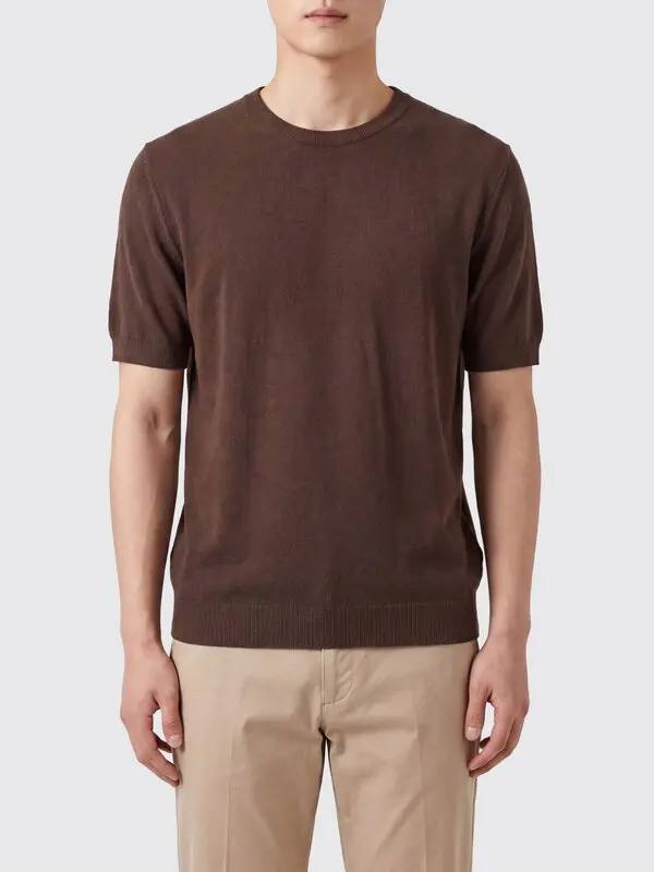 KANGRA Slim Fit Short-sleeve Crewneck Jumper - Brown