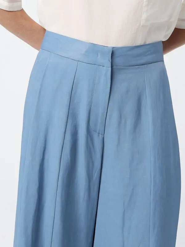 MEIMEIJ High-waisted Wide-leg Linen Blend Palazzo Trousers