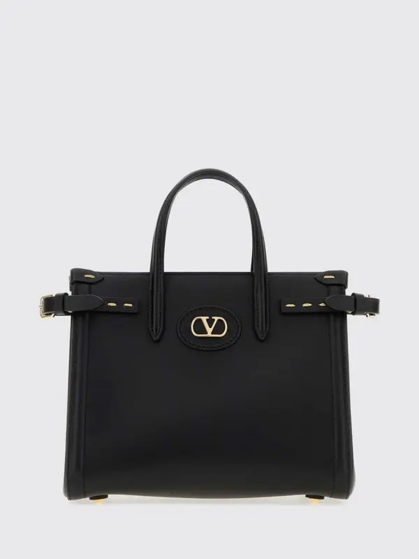 Valentino Garavani Antibes Mini Leather Handbag With Vlogo Signature - Black