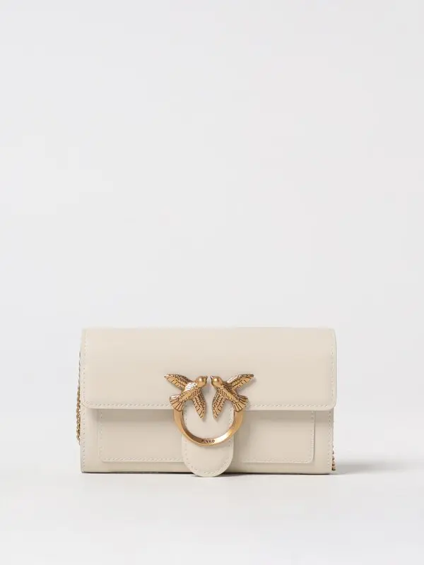 Pinko Wallet With Bird Embellishment - White