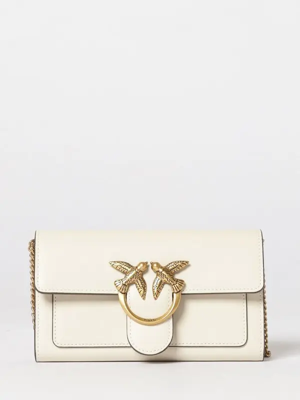 Pinko Wallet With Bird Embellishment - White