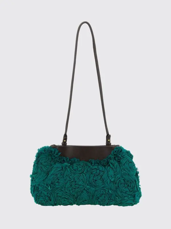 Dries Van Noten Flared Embroidered Shoulder Bag - Green