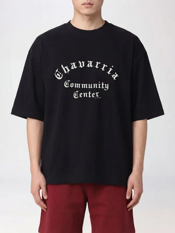 WILLY CHAVARRIA Contrasting Logo Cotton T-shirt With Dropped Shoulders