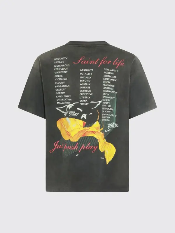 SAINT MXXXXXX Graphic Print Cotton T-shirt With Dropped Shoulders