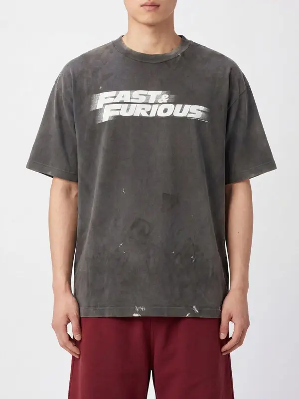 SAINT MXXXXXX Graphic Print Cotton T-shirt With Dropped Shoulders