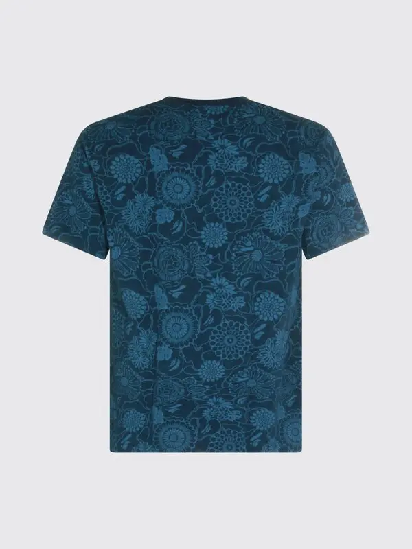 A BATHING APE Slim Fit Graphic Print Cotton T-shirt With Contrasting Logo - Indigo