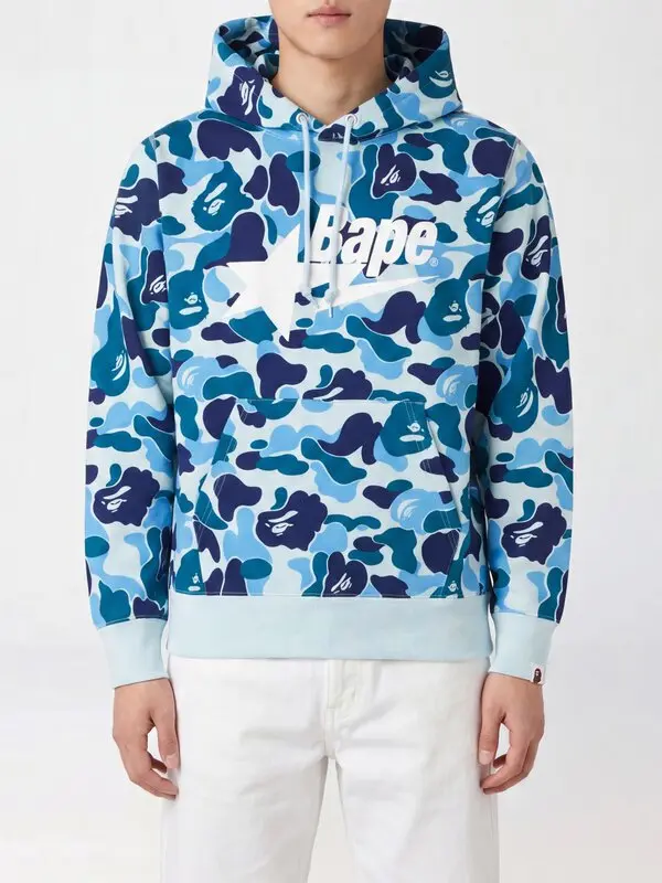 A BATHING APE Camouflage Print Cotton Hoodie