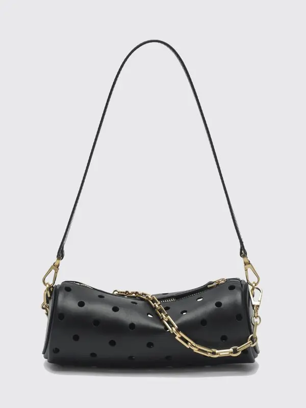 Manu Atelier Cylinder Perforated Smooth Leather Shoulder Bag