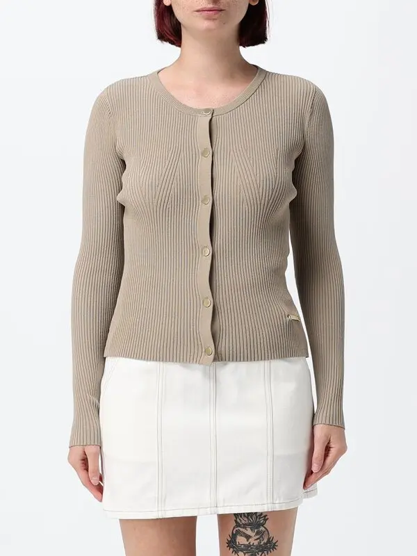 Armani Exchange Ribbed Knit Cardigan - Sand