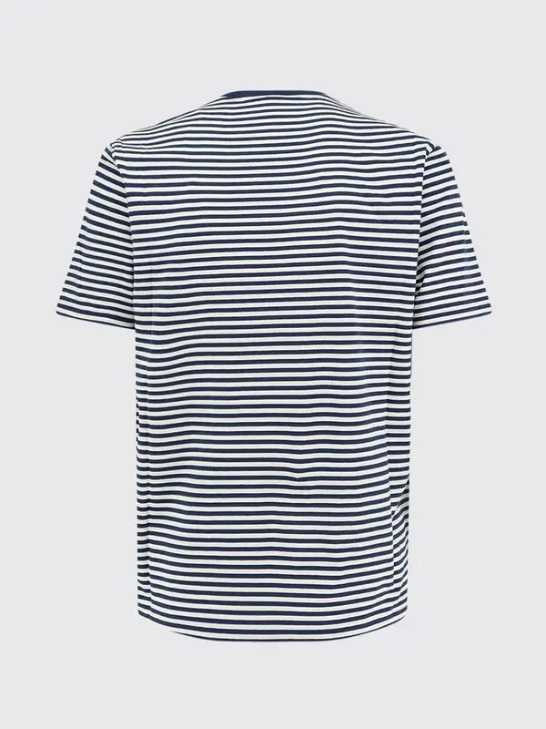 MC2 SAINT BARTH Striped Slim Fit Cotton T-shirt With Contrast Logo