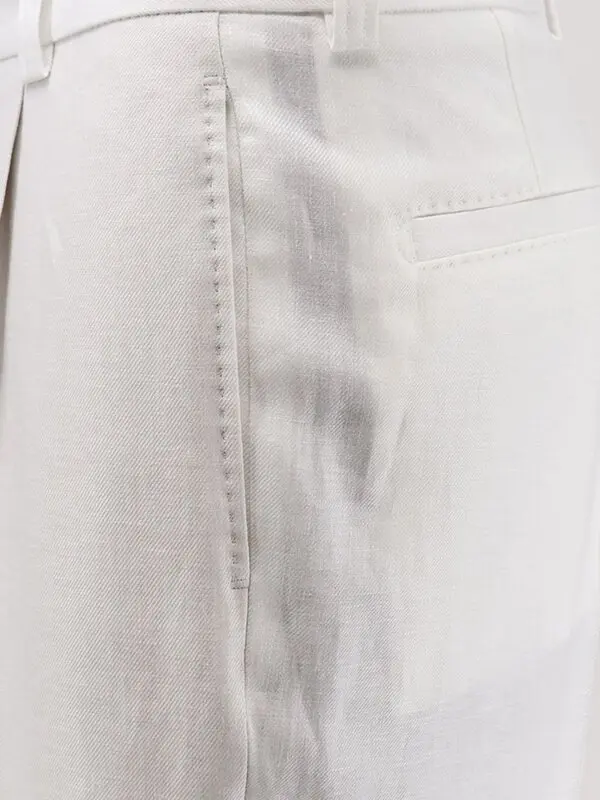 BOSS Slim Fit Tailored Trousers In 100% Linen