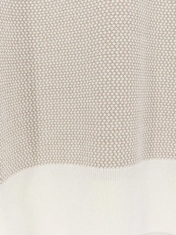 BOSS Bicolour Abstract Pattern Cotton And Silk Crewneck Jumper