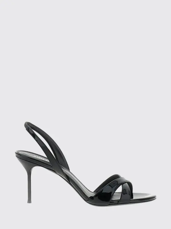 Paris Texas Patent Leather Stiletto Heel Slingback Sandals - Black