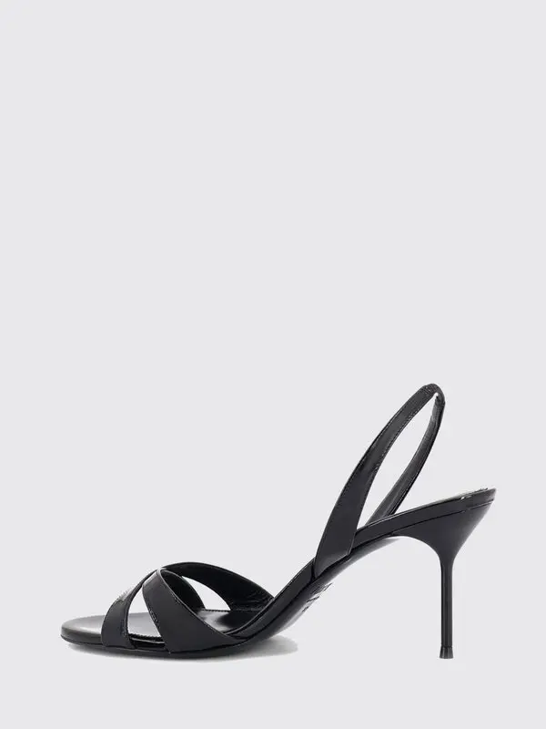 Paris Texas Patent Leather Stiletto Heel Slingback Sandals - Black