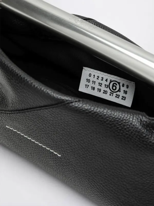 MAISON MARGIELA Grained Calf Leather Handbag With Metallic Handle
