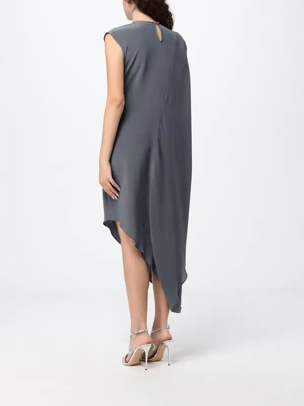 CRIDA MILANO Peonia One-shoulder Asymmetrical Crêpe De Chine Midi Dress
