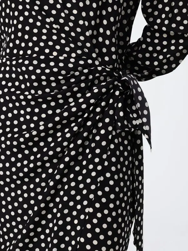 CRIDA MILANO Habotai Silk Midi Wrap Dress