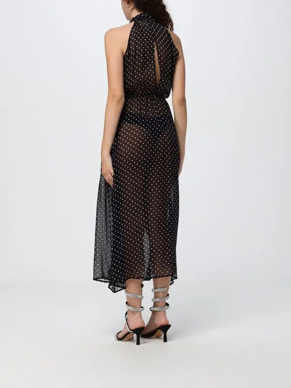 CRIDA MILANO Taormina Polka-dot Silk Chiffon Midi Dress With Halter Neck