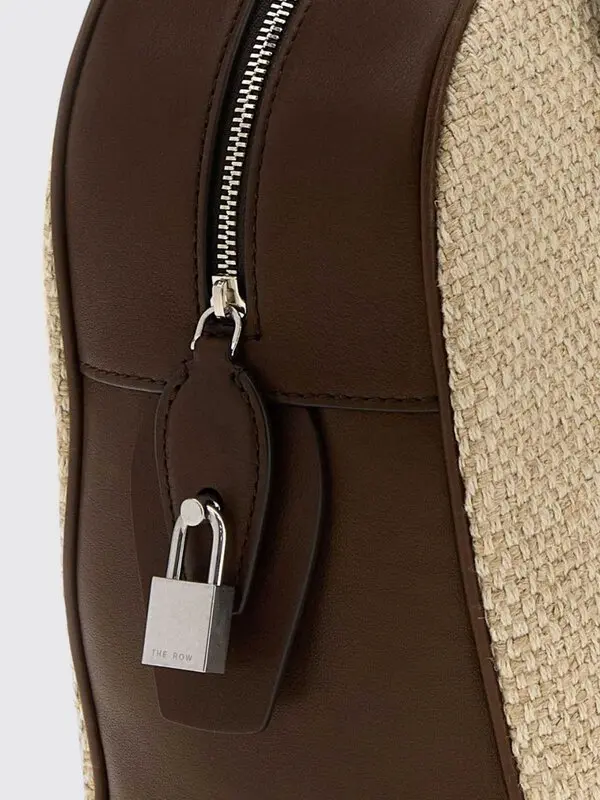 THE ROW India Linen And Cotton Blend Handbag With Leather Details