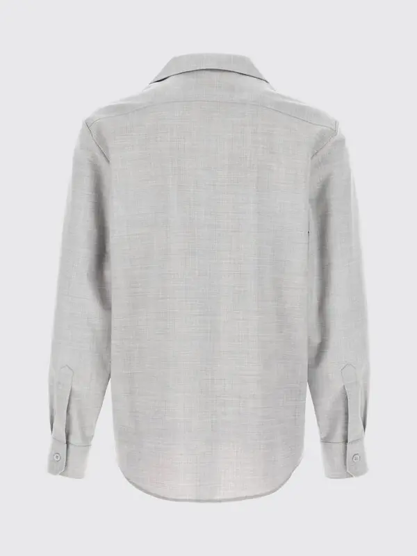 MAISON MARGIELA Wool Blend Utility Shirt With Cuban Collar - Grey
