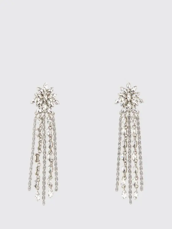 Alessandra Rich Crystal Cascade Chandelier Earrings - Silver