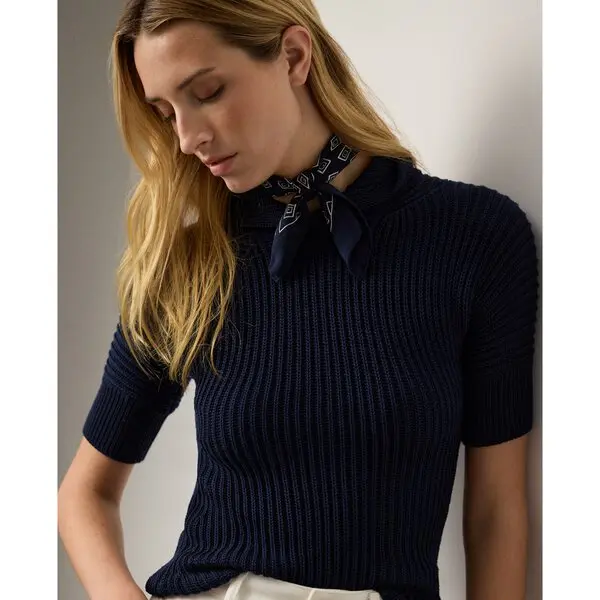 Ralph Lauren Cotton-silk Shawl-collar Sweater