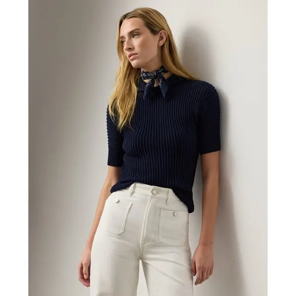 Ralph Lauren Cotton-silk Shawl-collar Sweater
