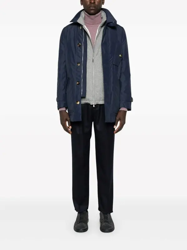 Brunello Cucinelli Wool Flannel Leisure Fit Trousers - Blue