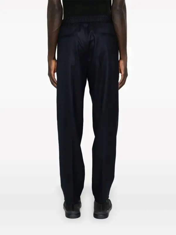 Brunello Cucinelli Wool Flannel Leisure Fit Trousers - Blue