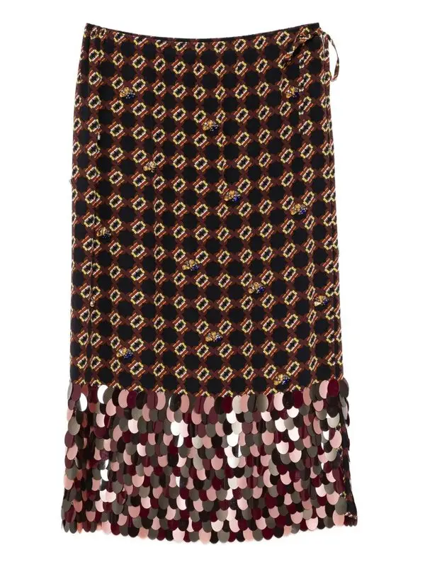 Dries Van Noten Scotta Midi Skirt With Sequins