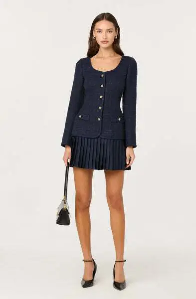 Astr The Label Malorie Mixed Media Mini Dress