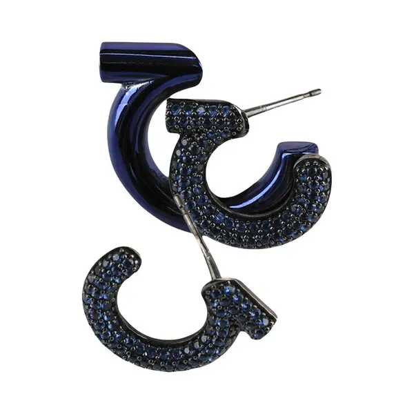 FERRAGAMO Crystal-embellished Gancini Half-hoop Earrings
