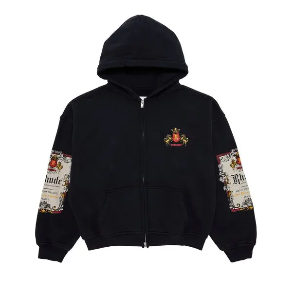 Rhude Bordeaux Reserve Zip-up Hoodie /white/red