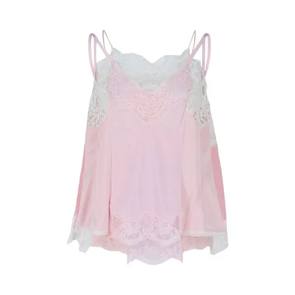 Balenciaga Patched Lace Slip Top 'baby - Pink