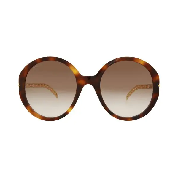 Gucci Round Acetate Frame Sunglasses 'havana/gold