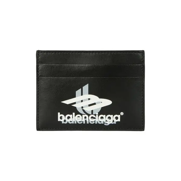 Balenciaga Sport Logo Card Holder /white - Black