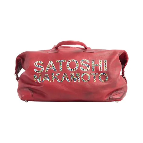 SATOSHI NAKAMOTO Studded Weekender - Red