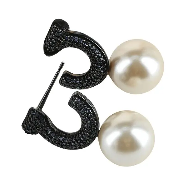 FERRAGAMO Gancini Faux Pearl Stud Earrings